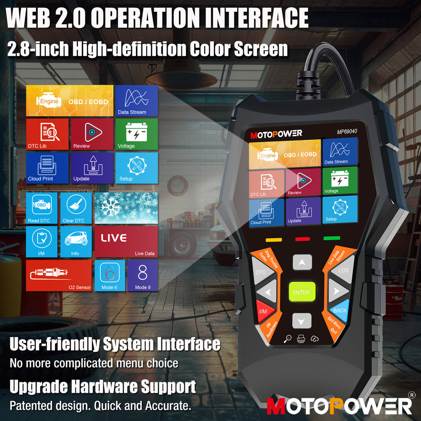 MOTOPOWER MP69040 Car OBD2 Scanner Check Engine Fault Code Reader Diag ...