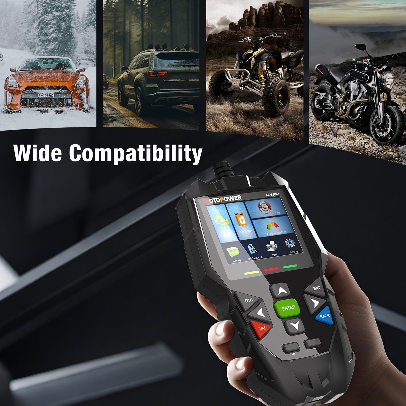 MOTOPOWER MP69041 5 in 1 Car OBD2 Scanner Check Engine Fault Code Read ...