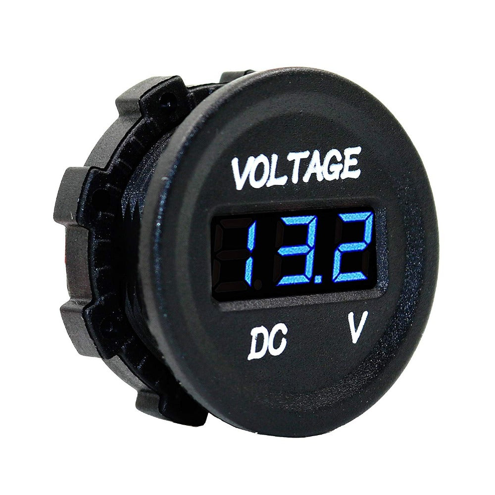 MP0610B 12V Round Panel Display Voltmeter -BLUE — MOTOPOWER DIRECT